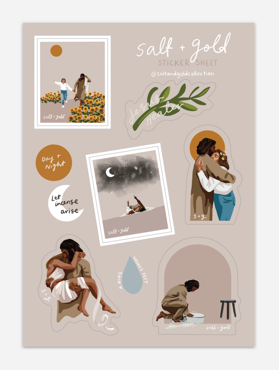 Salt + Gold Sticker Sheet – Salt & Gold Collection